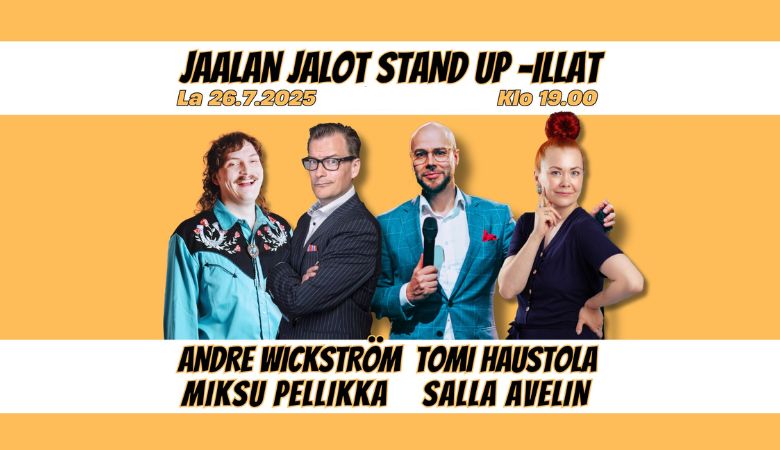 Jaalan Jalot stand up -illat - 2 lippua yhden hinnalla | Jaala